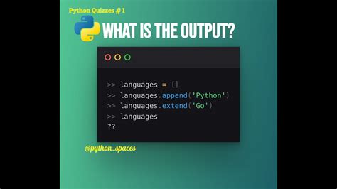 python quizzes 1 append vs extend in python list youtube