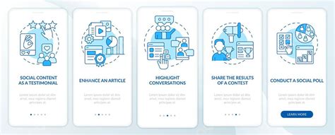 Blue Onboarding Mobile App Screen Using Embedded Media Methods Vector