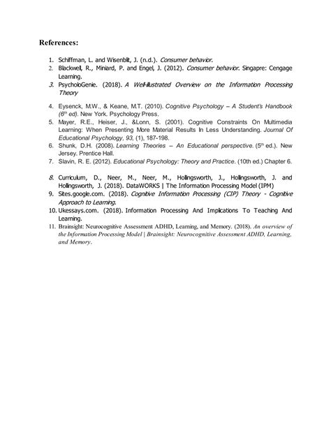 Information Processing Theory Docx