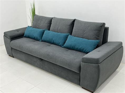 ᐉ Диван ортопедичний розкладний Бостон Вуді ЛДСП дерево тканина Темно сірий • Краща ціна в Києві