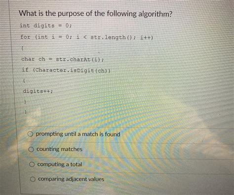 solved what is the purpose of the following algorithm int