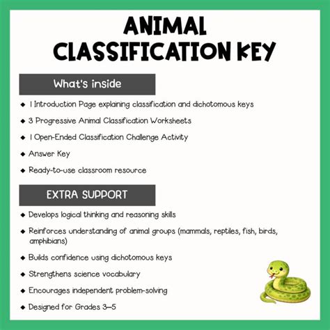 Classification Of Living Things Animal Classification Key