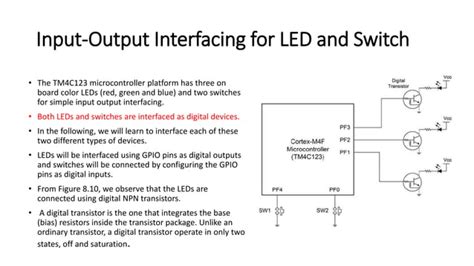Input Output Interfacing For Led And Switch Pptx Computer