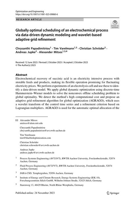 pdf globally optimal scheduling of an electrochemical process via