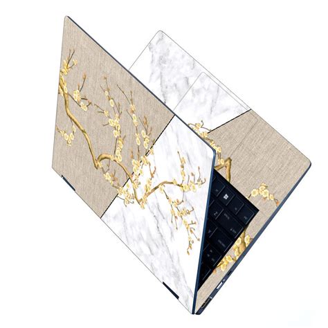 Laptop Skin Golden Stem On White Marble For 156 Inch Laptop