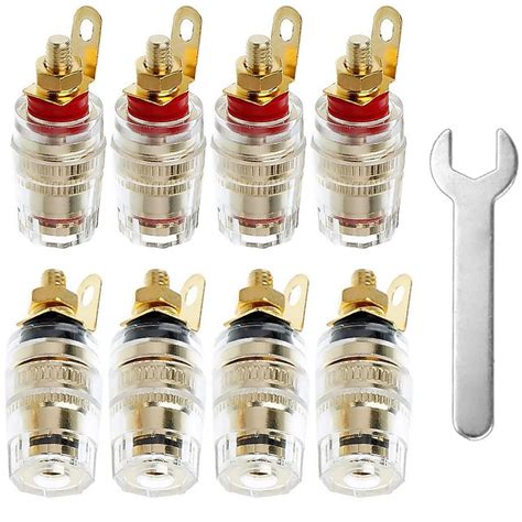 Xiatiaosann 8pcs 4mm Banana Plug Socket Binding Post Speaker Terminal Amplifier Connector Jack