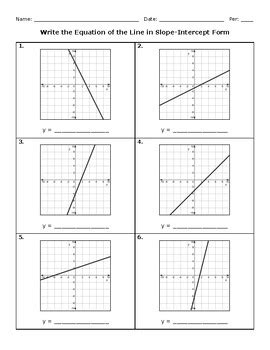 Write The Equation Of A Line Given Graphs Guided Notes And Worksheet