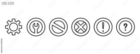 Corrupted File Icon Vector Illustration File Error Report Icon Set Rejected Corrupted Line