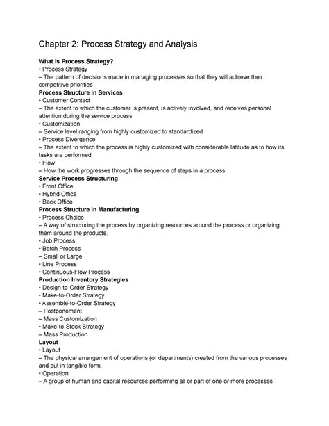Operations Management Chapter 2 Chapter 2 Process Strategy And
