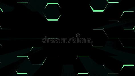 3d Animated Background From Hexagon Shapes With Toxic Green Back Lighting Stock Footage Video