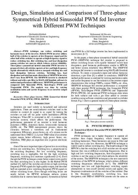 Pdf Design Simulation And Comparison Of Three Phase Symmetrical
