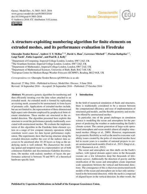 Pdf A Structure Exploiting Numbering Algorithm For Finite Elements On
