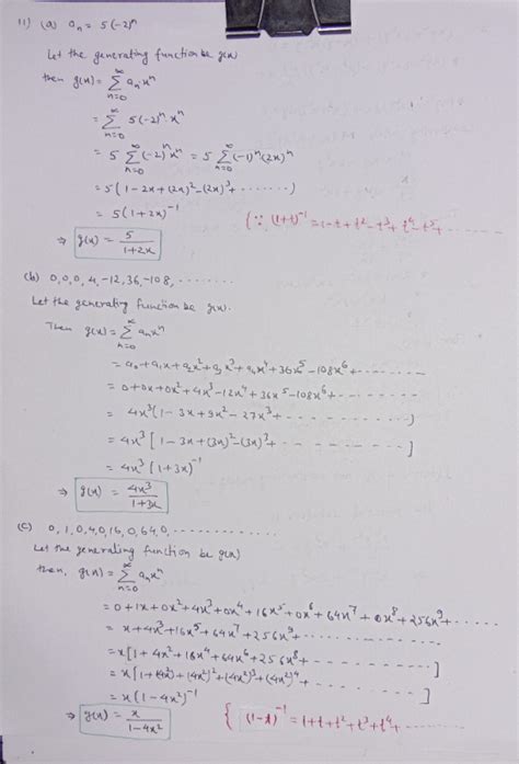 11 Find A Closed Form For The Generating Function For Each Of The