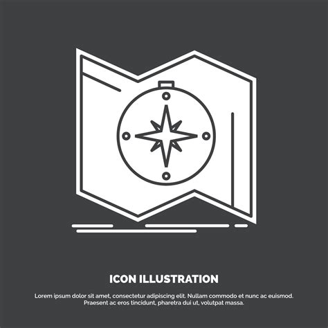Direction Explore Map Navigate Navigation Icon Glyph Vector Symbol