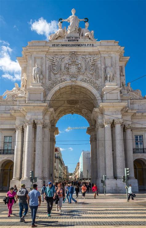 View At The Rua Augusta Arch In Lisbon Portugal Editorial Stock Image