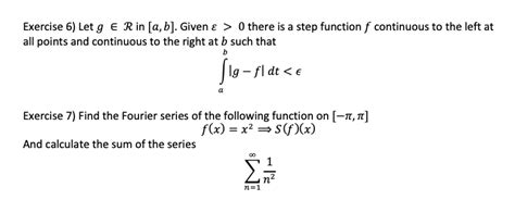 Solved Exercise Let G E R In A B Given There Is Chegg Com
