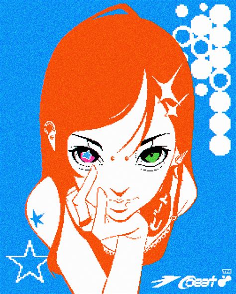 Safebooru 1girl Blue Background Blue Pupils Flat Color Gab