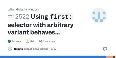 Using `first` Selector With Arbitrary Variant Behaves Differently Than Vanilla Css