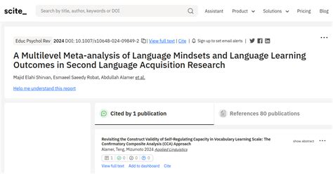 A Multilevel Meta Analysis Of Language Mindsets And Language Learning Outcomes In Second
