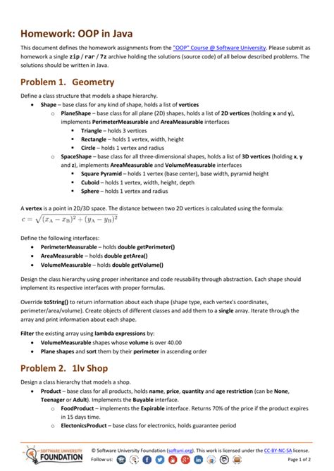Java OOP Homework