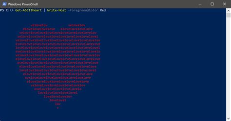 Ascii арт сердце в консоли Powershell Дмитрий Яковлев