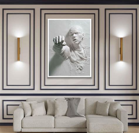 3d Human Figure Canvas Wall Art Modern Abstract White Sculpture