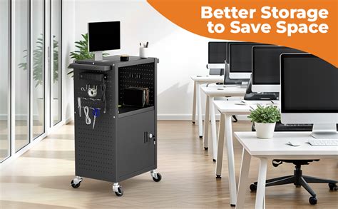 Mobile Av Cart With Handles Heavy Duty Rolling Media Cart With Pegbo