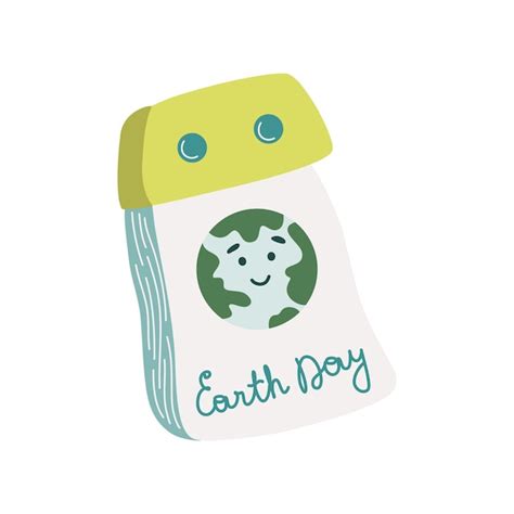 Calendario De Corte Con Letras Kawaii Del Día Del Planeta Tierra