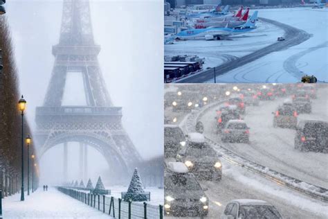 Heavy Snow In France Paris Flights Cancelled Highways Blocked