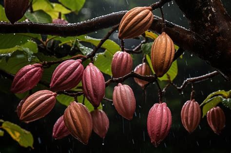 Premium Photo Low Angle Shot Of A Cocoa Tree With Blooming Cocoa Beans On It
