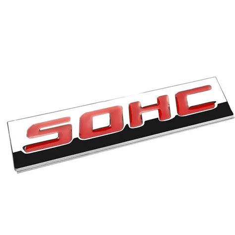 Aluminum Stick On 3d Polished Red Letters Sohc Decal Emblem Trim Badge Dynamic Performance Tuning
