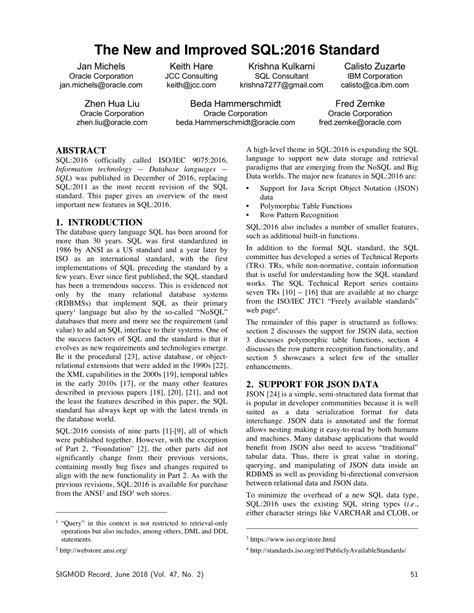 Pdf The New And Improved Sql2016 Standard