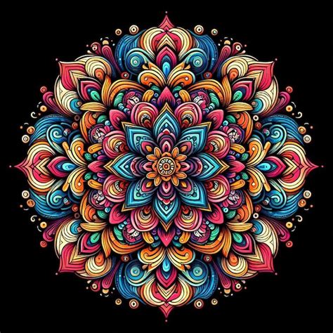 Mandala Design With Rich Colors And Intricate Geometric Patterns