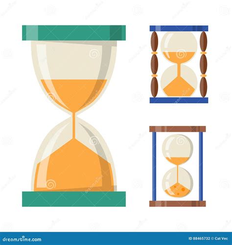 Sandglass Icon Time Flat Design History Second Old Object And Sand