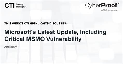 Microsofts Latest Update Including Critical Msmq Vulnerability