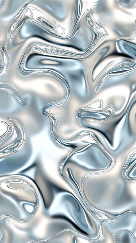 Smooth Flowing Liquid Metal Creates An Abstract Design With Swirling