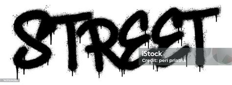스프레이 페인티드 그래피티 스트리트 워드는 흰색 배경으로 격리되어 있습니다 그래피티 폰트 Street는 흰색 위에 검은색으로 스프레이를 뿌립니다 벡터 그림입니 0명에 대한
