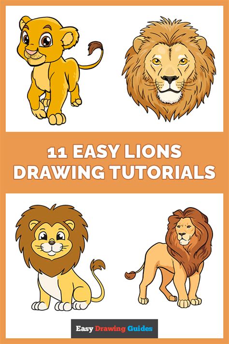 11 Step By Step Lions Drawing Tutorials