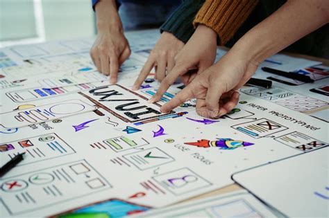 Team Of Creative Web Graphic Designer Planning Drawing Website Ux Ui