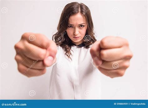 Woman Fists Stock Image Image Of Looking Hand Beautiful 59886959