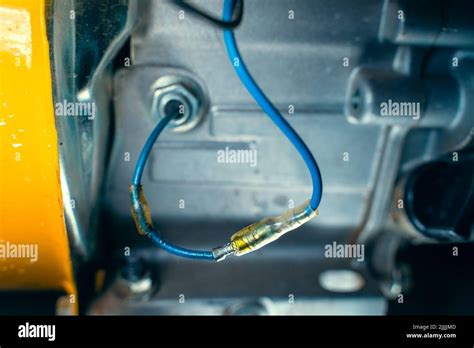Gasoline Generator Wiring Connection Isolated Close Up Engine Sensor Wire Stock Photo Alamy