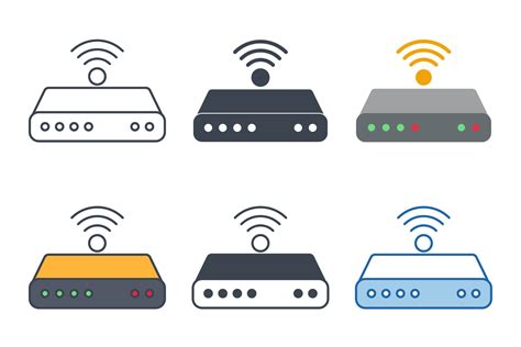 Wifi Router Icon Collection With Different Styles Router Icon Symbol Vector Illustration
