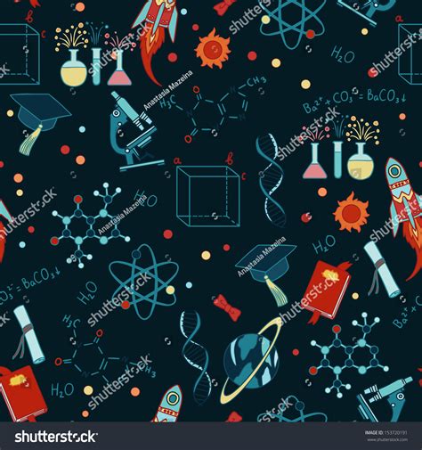 Science Stuff Vector Seamless Pattern 153720191 Shutterstock