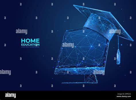 Graduation Cap On A Monitor Of Computer Stock Vector Image Art Alamy