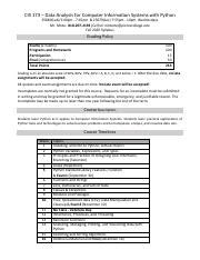 Syllabus Pdf CIS 173 Data Analysis For Computer Information Systems With Python 25680 Lab 5