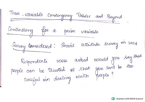 Unit 5 Three Variable Contingency Table Three Condingency Pables And Beyond Controlling For A