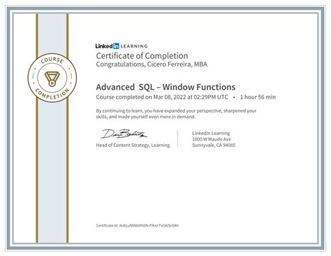 Cicero Ferreira Mba On Linkedin Certificate Of Completion