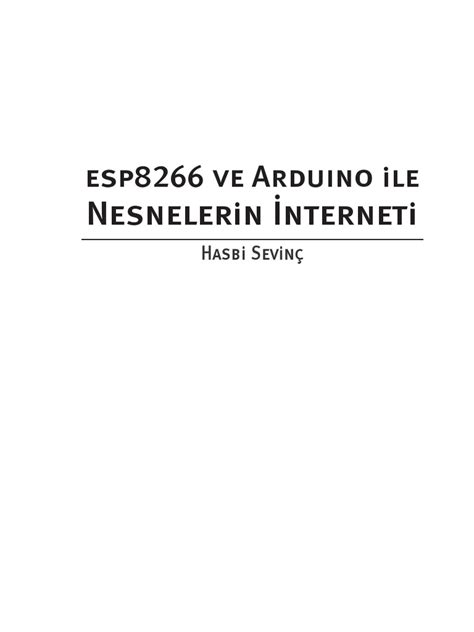 esp8266 ve arduino ile nesnelerin interneti icindekiler pdf pdf