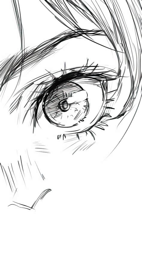 Sad Anime Eyes Sketch Vector Premium Ai Generated Vector