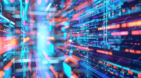 Digital Data Flow A Futuristic Visualization Of Binary Code And Network